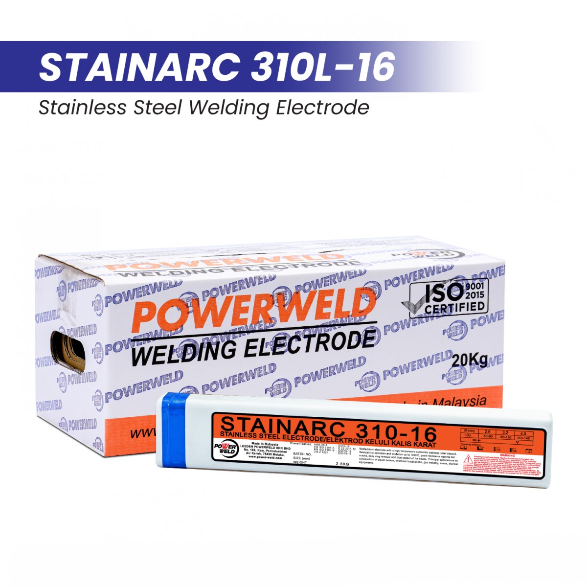 POWERWELD STAINLESS STEEL WELDING ELECTRODE STAINARC 310-16 - Total Equip Trading Sdn Bhd